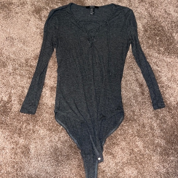 Forever 21 | Tops | Gray Bodysuit | Poshmark